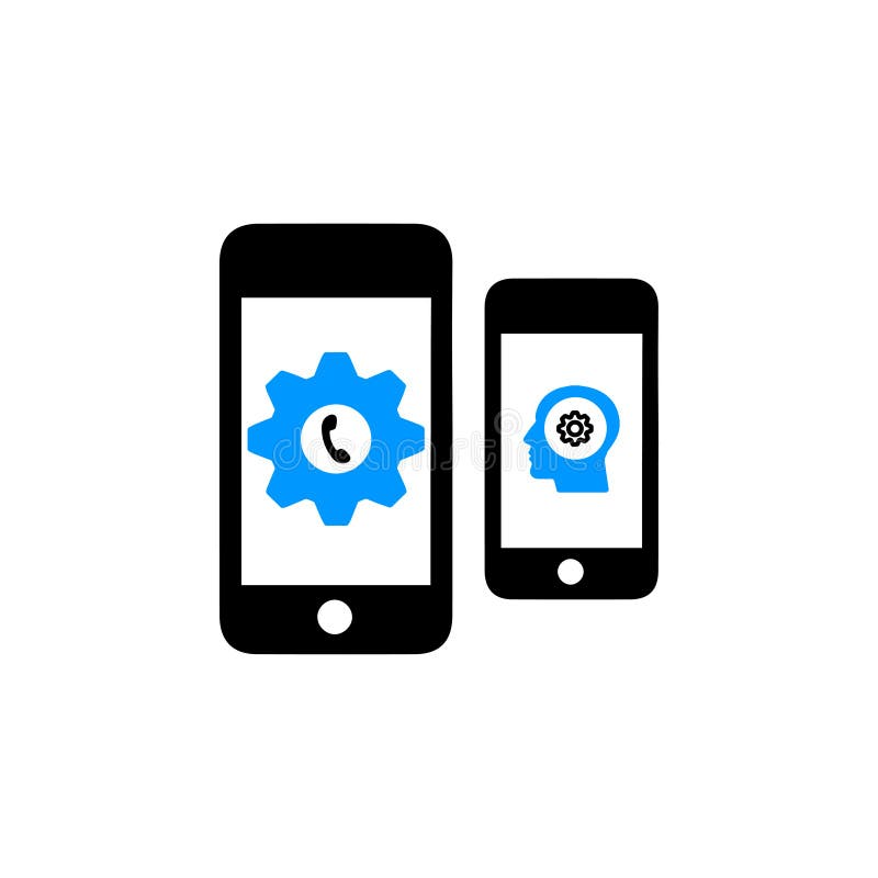 Creative Mobile Configuration Icon, Gear and Mobile Icon Stock Vector ...