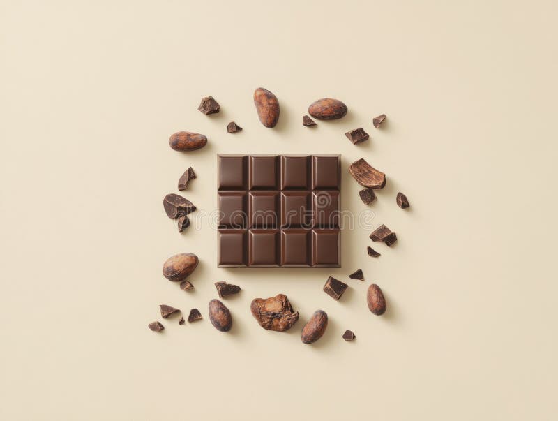 Creative Mockup of a Blank Chocolate Bar with Cocoa Beans and Chocolate ...