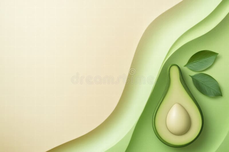 Creative Mockup Featuring a Simple Avocado Shape with Visible Seed and ...