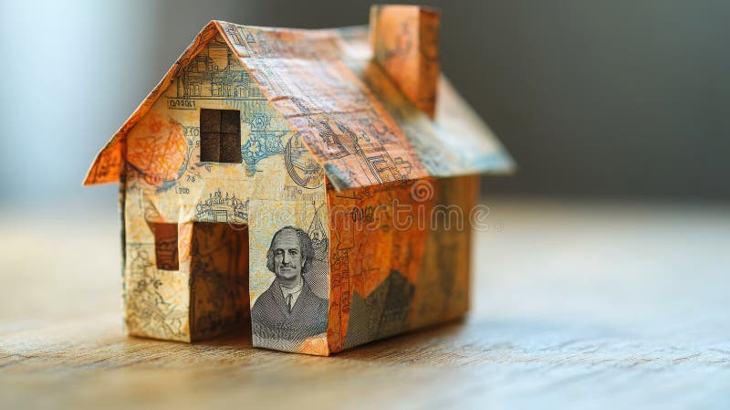 Creative Model of a House Made from Banknotes Showcasing Financial ...