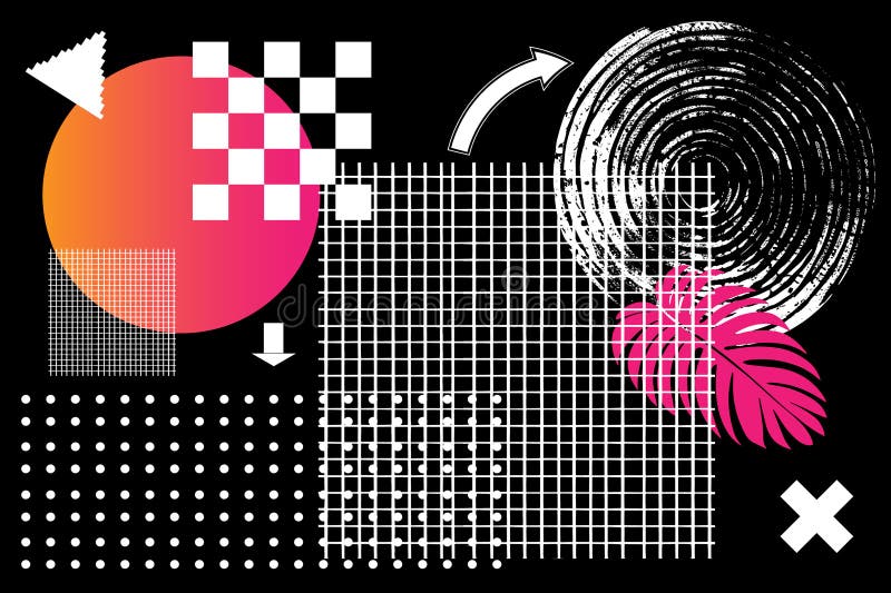 Creative Modern Art Collage Geometric Design. the Poster with the Flat ...