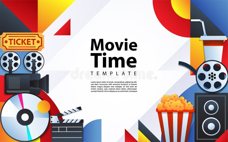 Creative Modern Background Design Based Movie Theme Style Stock Vector ...