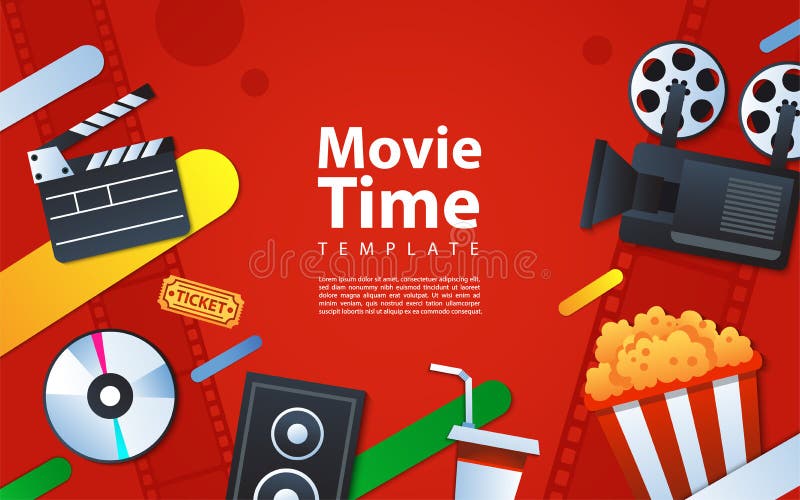 Creative Modern Background Design Based Movie Theme Style Stock Vector ...