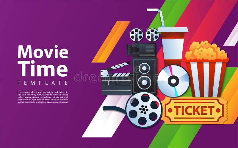 Creative Modern Background Design Based Movie Theme Style Stock Vector ...