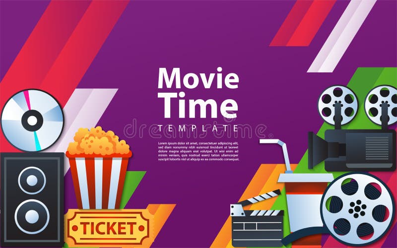 Creative Modern Background Design Based Movie Theme Style Stock Vector ...