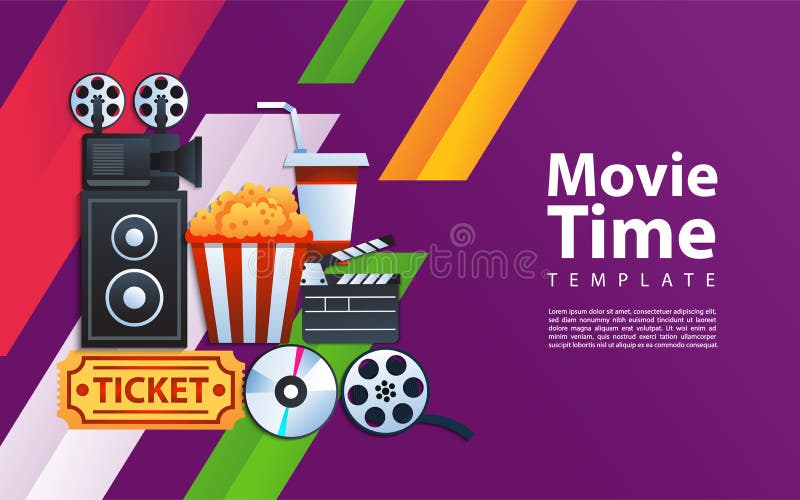 Creative Modern Background Design Based Movie Theme Style Stock Vector ...