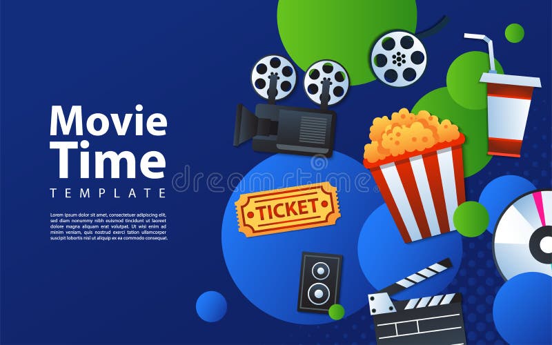 Creative Modern Background Design Based Movie Theme Style Stock Vector ...