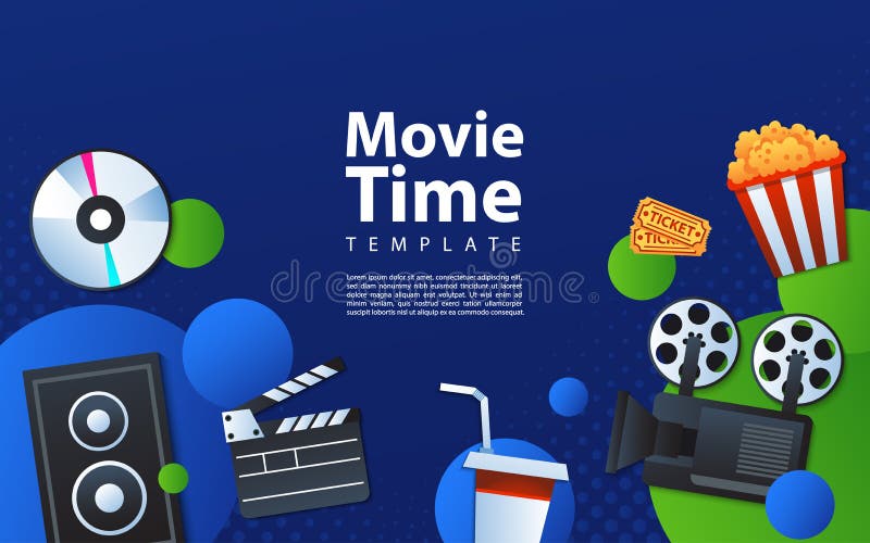Creative Modern Background Design Based Movie Theme Style Stock Vector ...