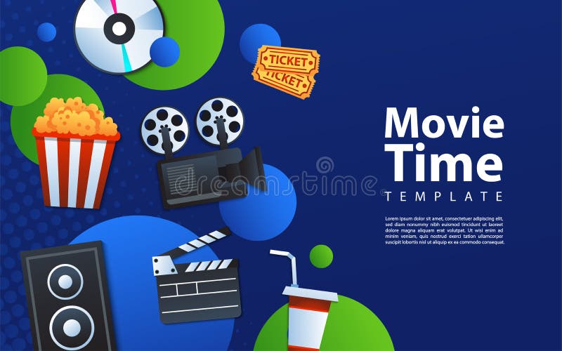 Creative Modern Background Design Based Movie Theme Style Stock Vector ...