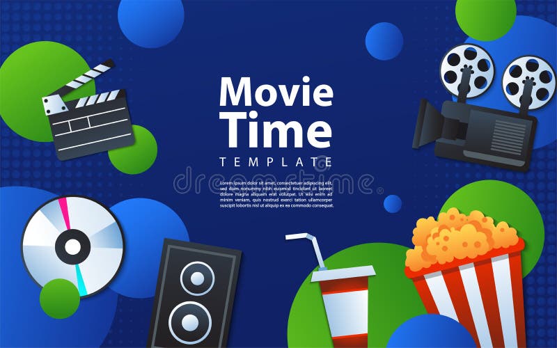 Creative Modern Background Design Based Movie Theme Style Stock Vector ...