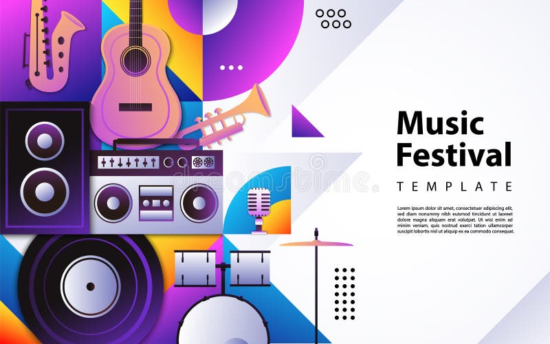 Creative Modern Background Design Based Music Theme Style Stock Vector ...