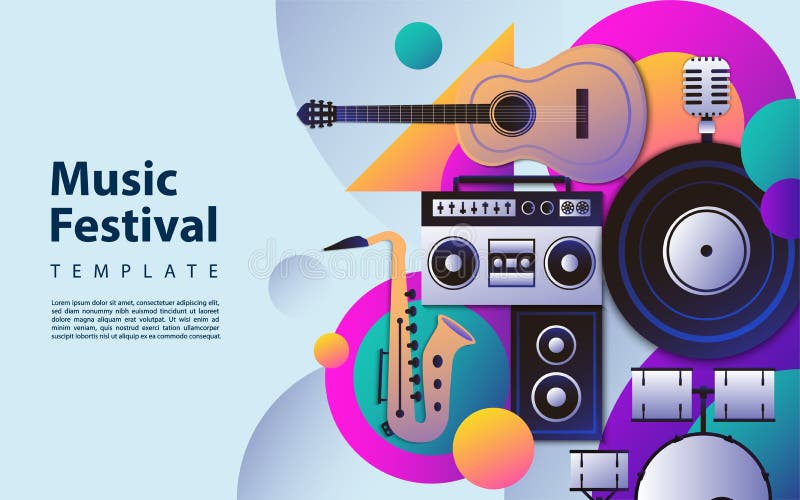 Creative Modern Background Design Based Music Theme Style Stock Vector ...