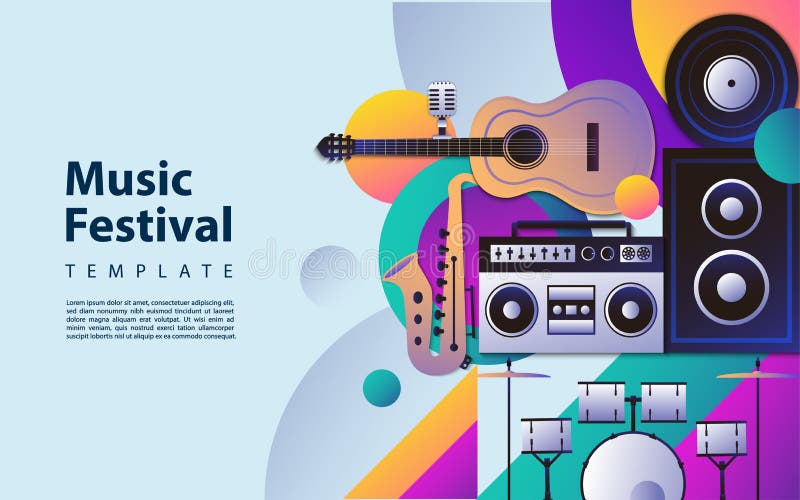 Creative Modern Background Design Based Music Theme Style Stock Vector ...