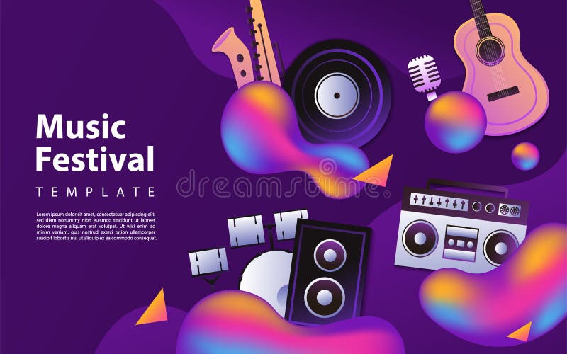 Creative Modern Background Design Based Music Theme Style Stock Vector ...