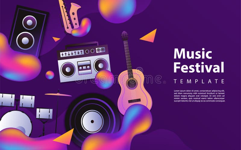 Creative Modern Background Design Based Music Theme Style Stock Vector ...