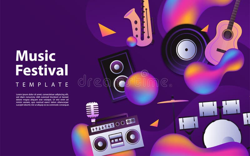Creative Modern Background Design Based Music Theme Style Stock Vector ...