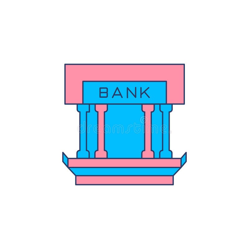 Creative Modern Bank Colorful Icon Vector Stock Vector - Illustration ...