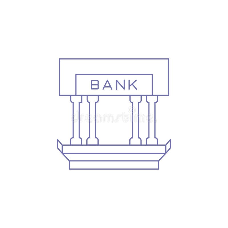 Creative Modern Bank Outline Icon Vector Stock Vector - Illustration of ...