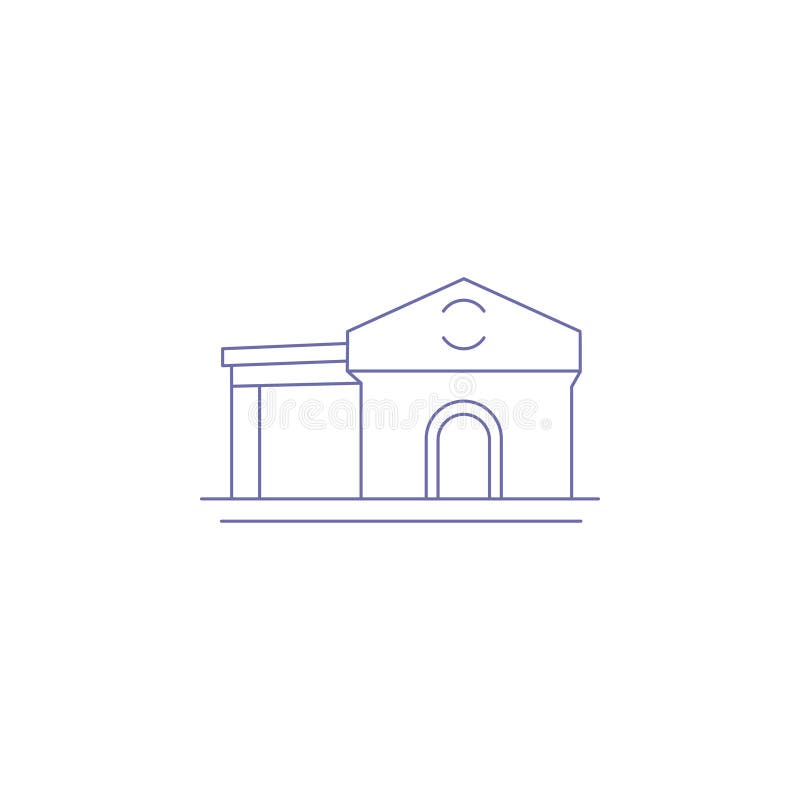 Creative Modern Bank Outline Icon Vector Stock Vector - Illustration of ...