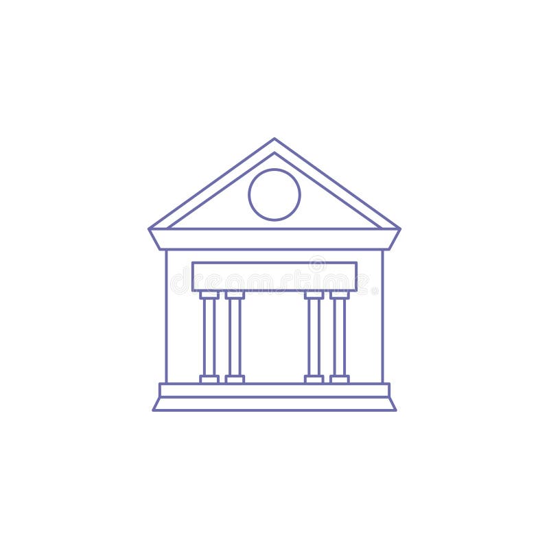 Creative Modern Bank Outline Icon Vector Stock Vector - Illustration of ...