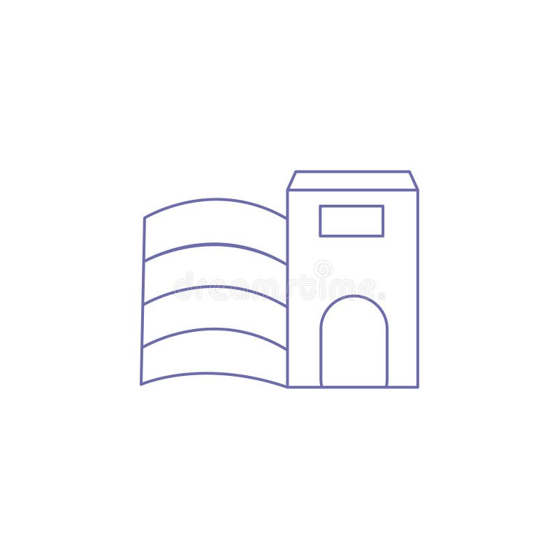 Creative Modern Bank Outline Icon Vector Stock Vector - Illustration of ...