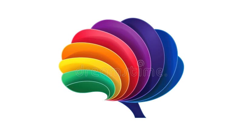 Creative and Modern Color Brain Logo Vector Icon Design Stock ...