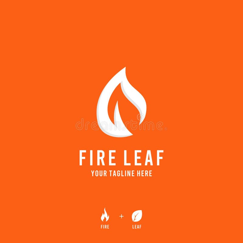 Creative Modern Fire Leaf Logo Design Stock Illustration - Illustration ...