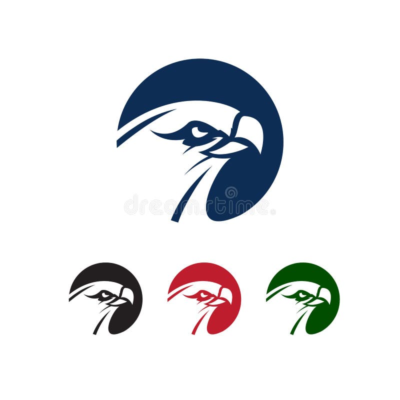 Creative and Modern Head of Hawk Bird Logo Design Vector Illustrations ...