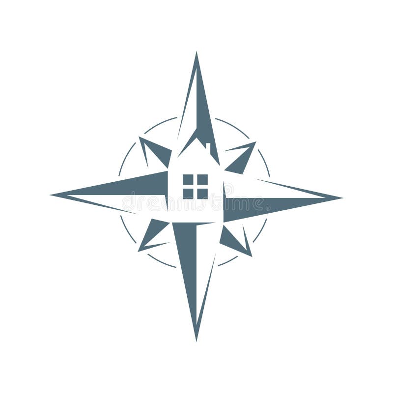 Creative Modern Home House and Star Compass Logo Vector Concept Design ...