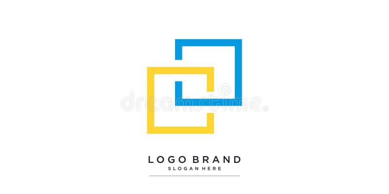 Modern Square Logo for Company Technology, Shape, Colorful Design Stock ...