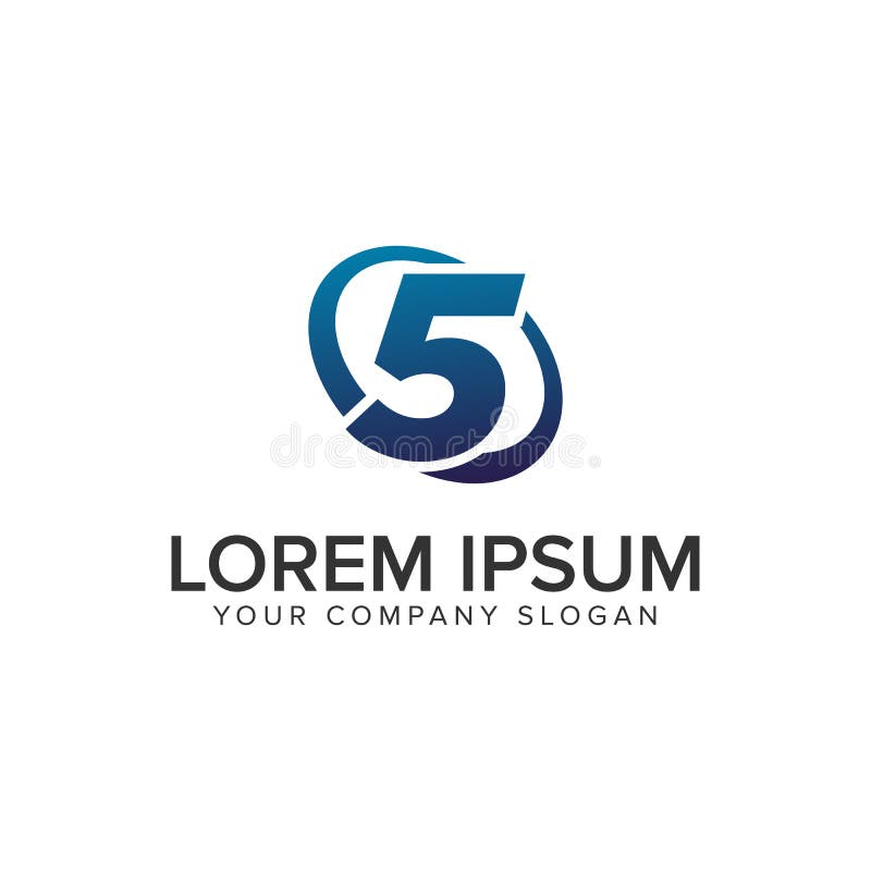 Creative Modern Number 5 Logo Design Concept Template . Fully Editable ...