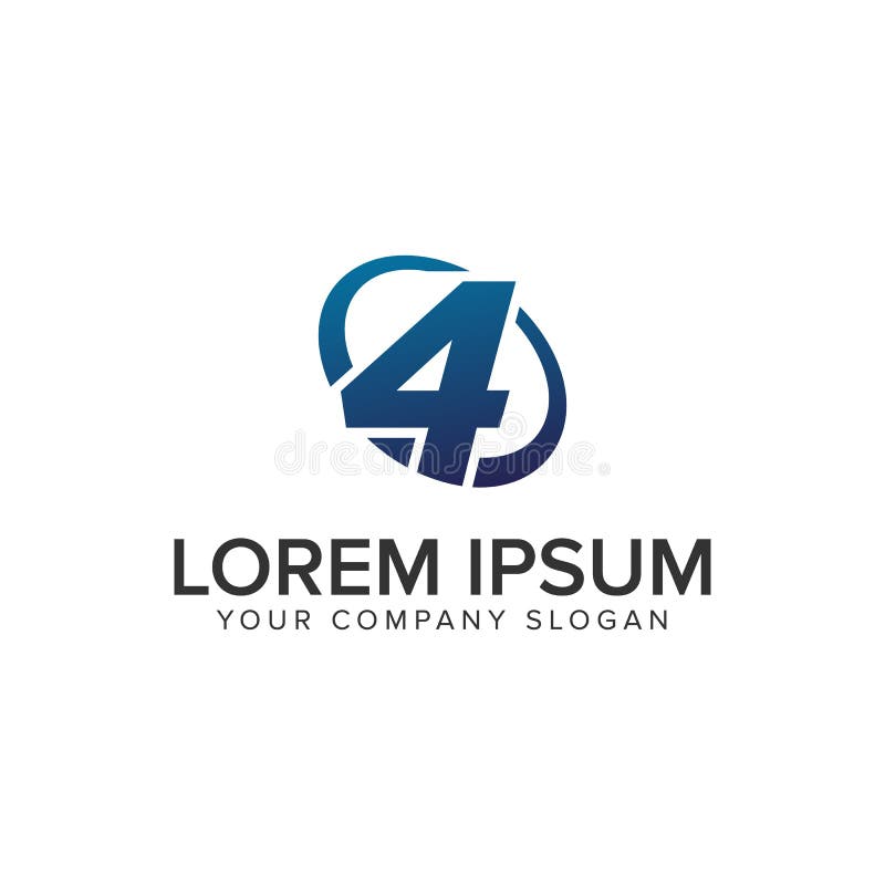 Creative Modern Number 4 Logo Design Concept Template . Fully Editable ...