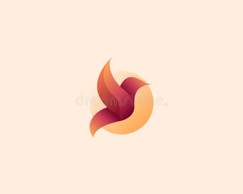 Creative Modern Red Flying Bird Logo Gradient Stock Vector ...
