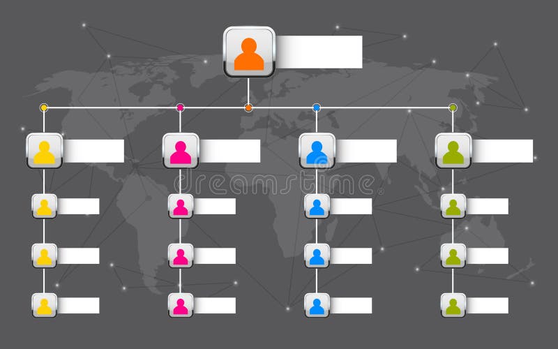 Creative Modern Style Illustration Corporate Organizational Chart Slide ...
