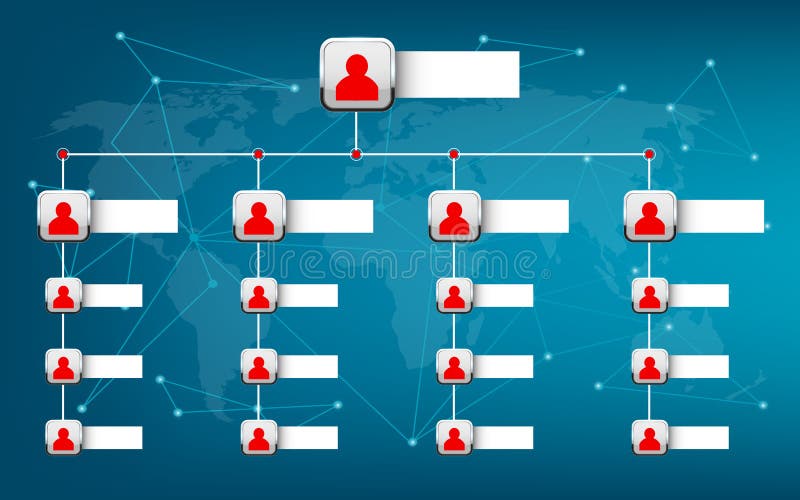 Creative Modern Style Illustration Corporate Organizational Chart Slide ...