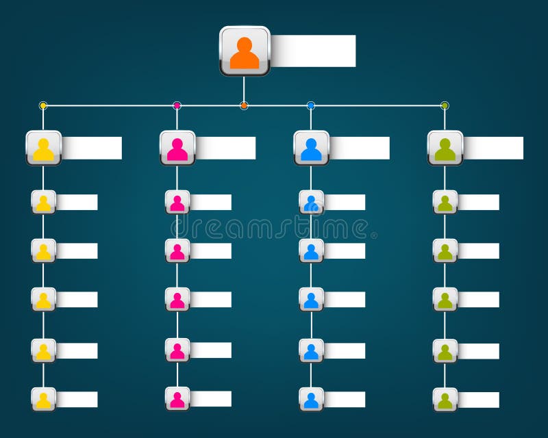 Creative Modern Style Illustration Corporate Organizational Chart Slide ...