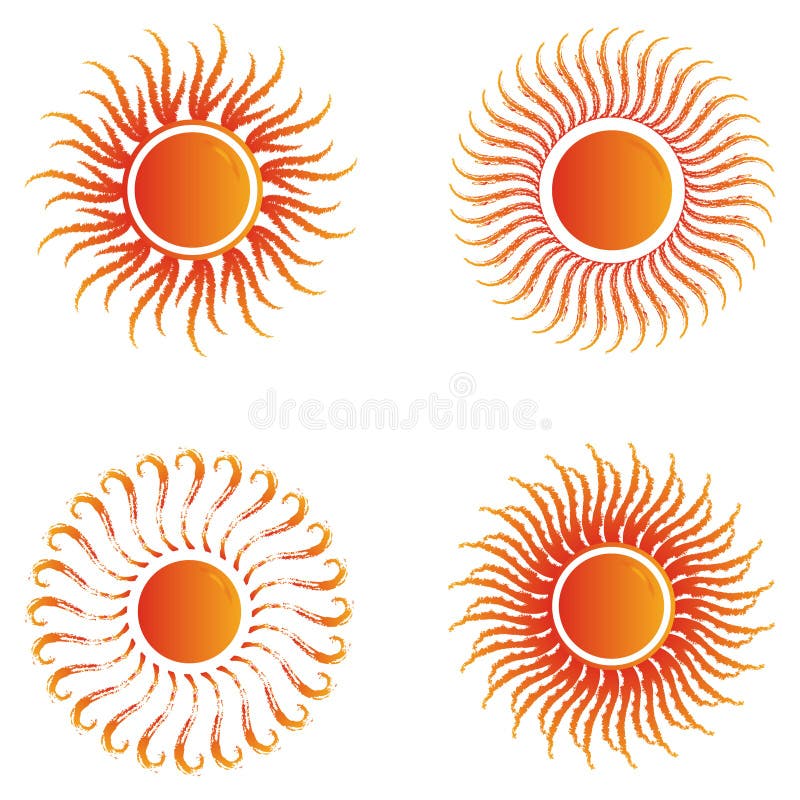 Creative Modern Stylish Sun Logo Set. Stock Vector - Illustration of ...