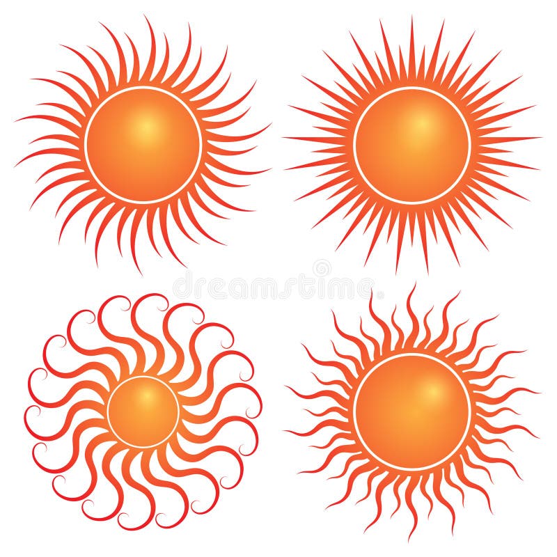 Creative Modern Stylish Sun Logo Set. Stock Vector - Illustration of ...