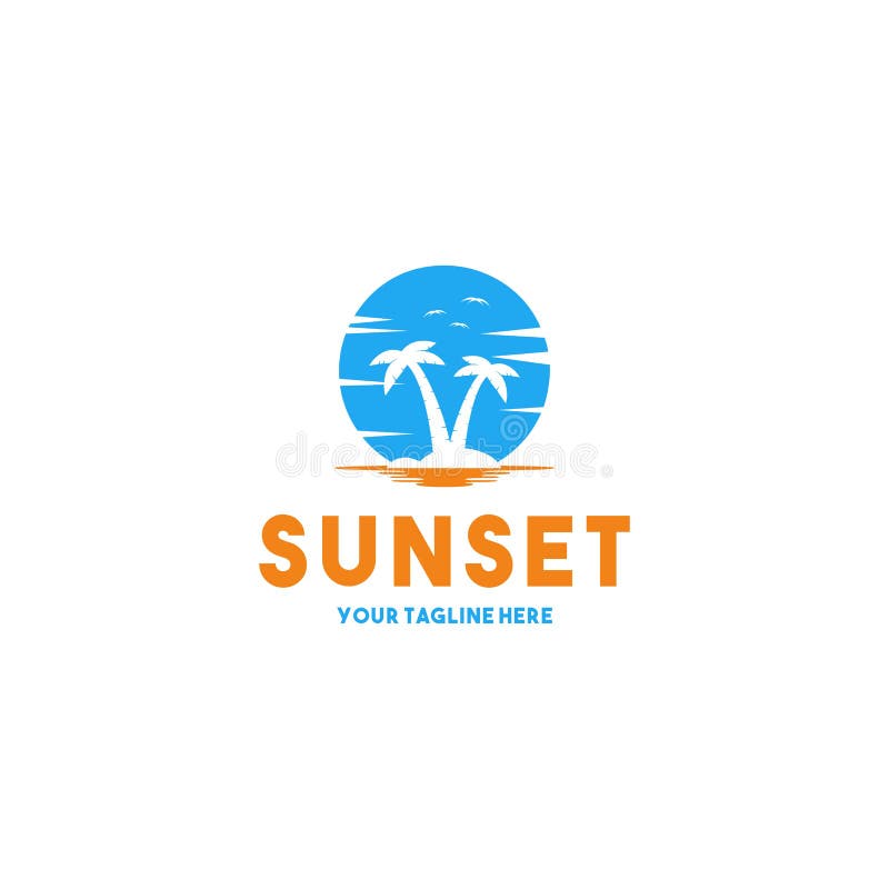 Creative Modern Sunset Logo Design Stock Illustration - Illustration of ...