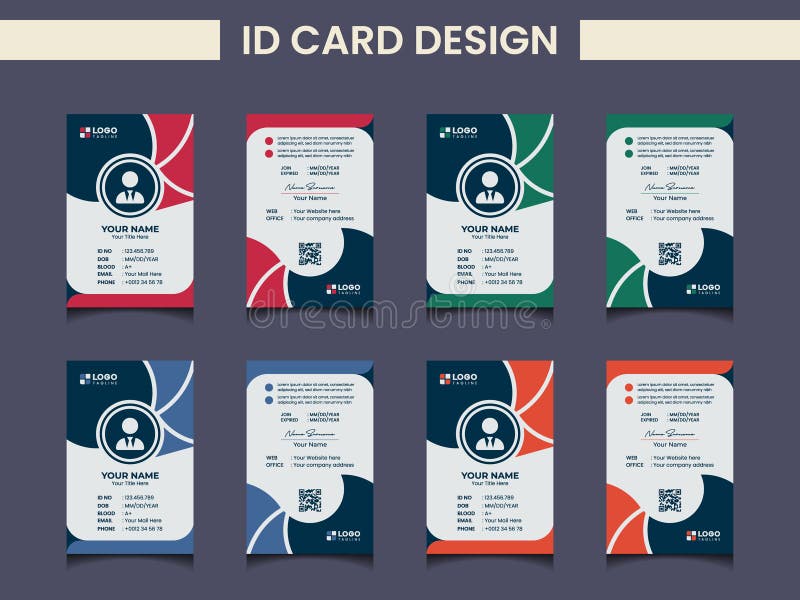 Modern Unique Id Card Design Template Stock Illustrations 190 Modern