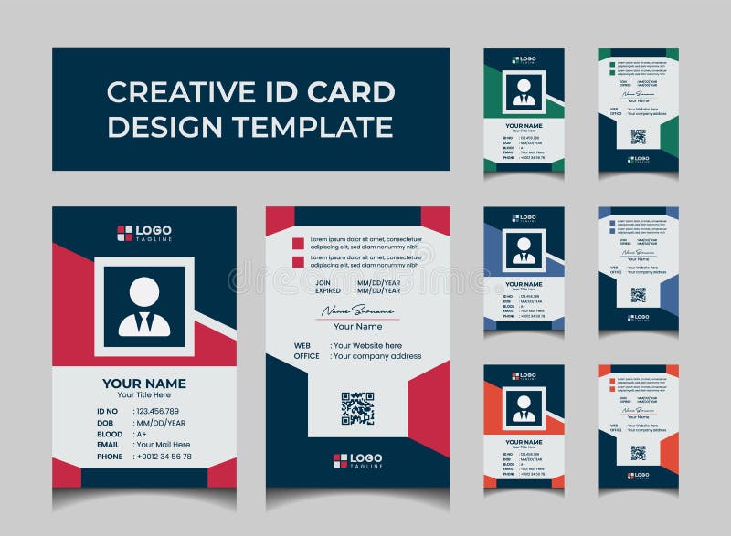 Creative Modern Unique Id Card Design Template Stock Illustrations ...