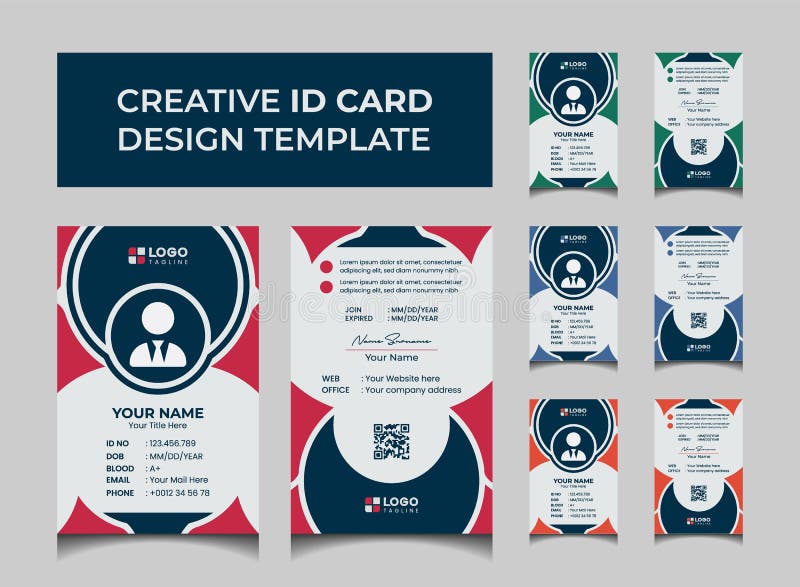 Creative Modern Unique Id Card Design Template Stock Illustrations ...