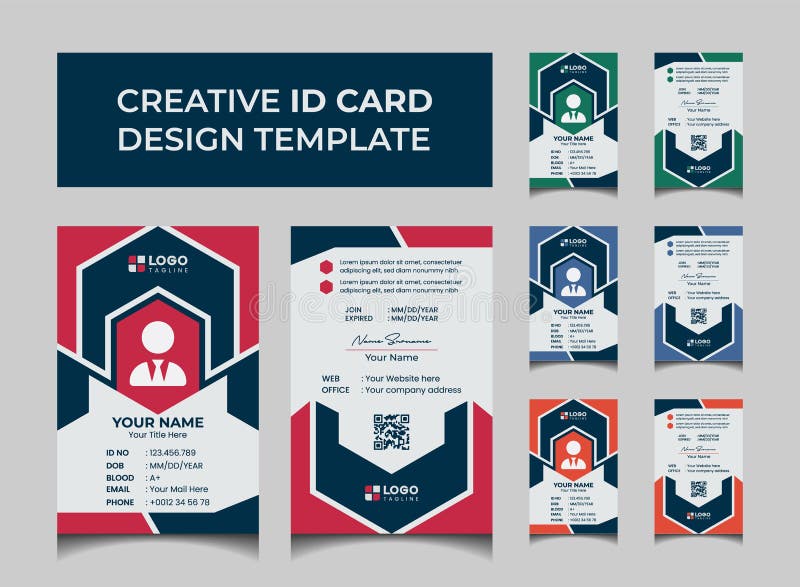 Creative Modern Unique Id Card Design Template Stock Illustrations ...