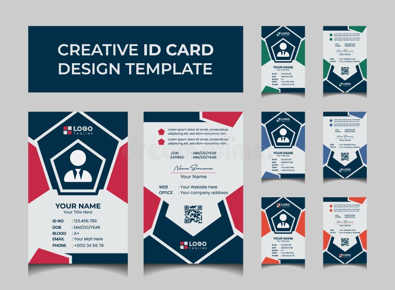 Creative Modern Unique Id Card Design Template Stock Illustration ...