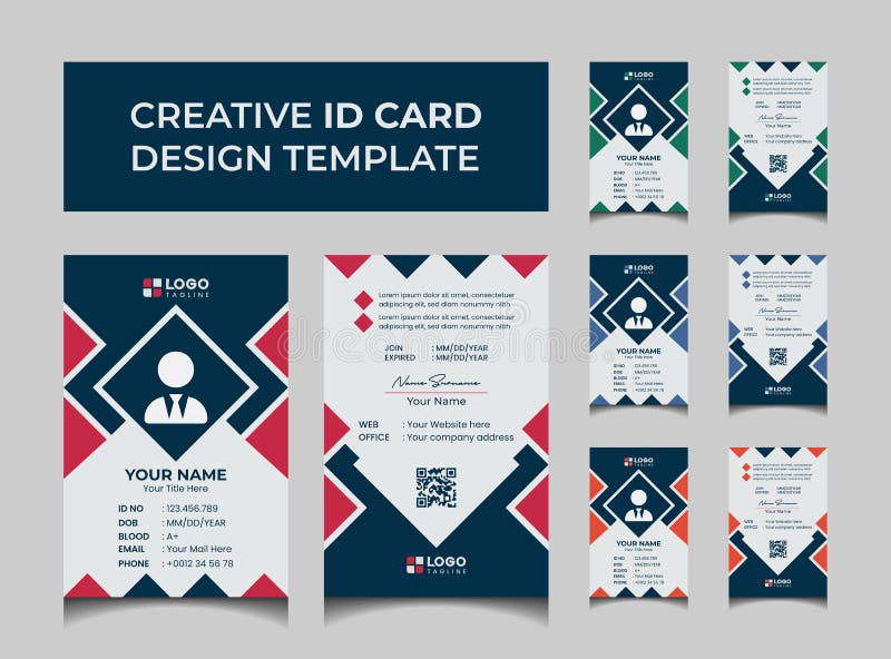 Modern Unique Id Card Design Template Stock Illustrations 190 Modern