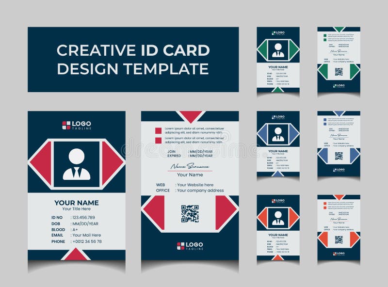 Creative Modern Unique Id Card Design Template Stock Illustrations ...