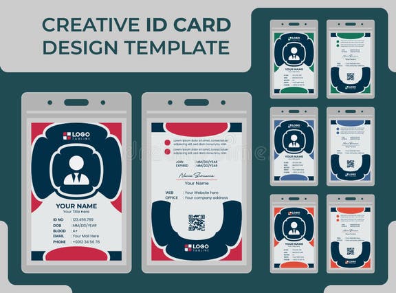 Creative Modern Unique Id Card Design Template Stock Image - Image of ...