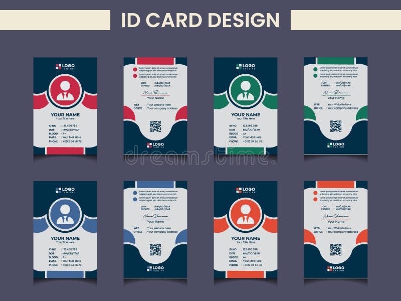 Creative Modern Unique Id Card Design Template Stock Illustrations ...