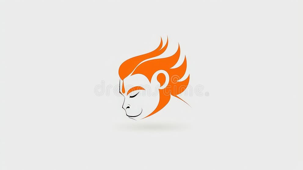 Creative Monkey Head Icon with Flame Design for Dynamic Branding ...
