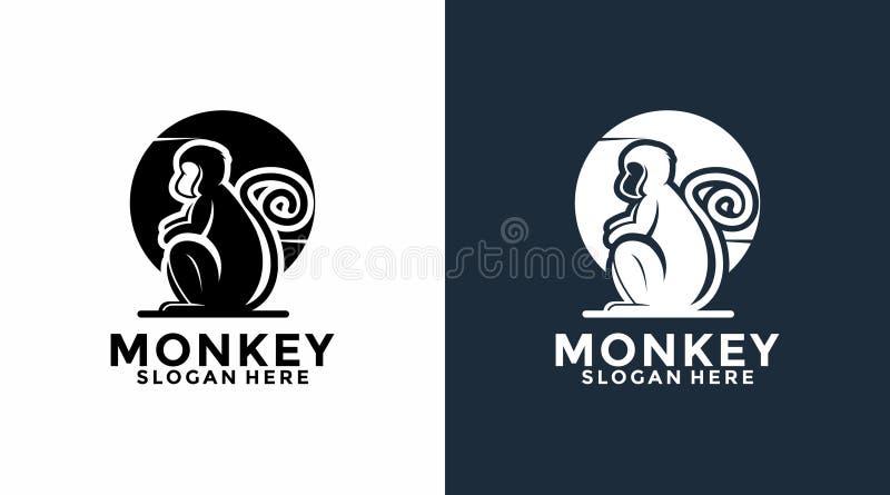 Creative Monkey Logo Vector, Chimp Logo Design, Premium Minimalism Monkey Vector Logo Icon ...